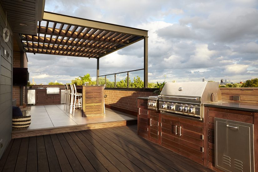 Steel Shade Structure - Chicago Roof Deck + Garden