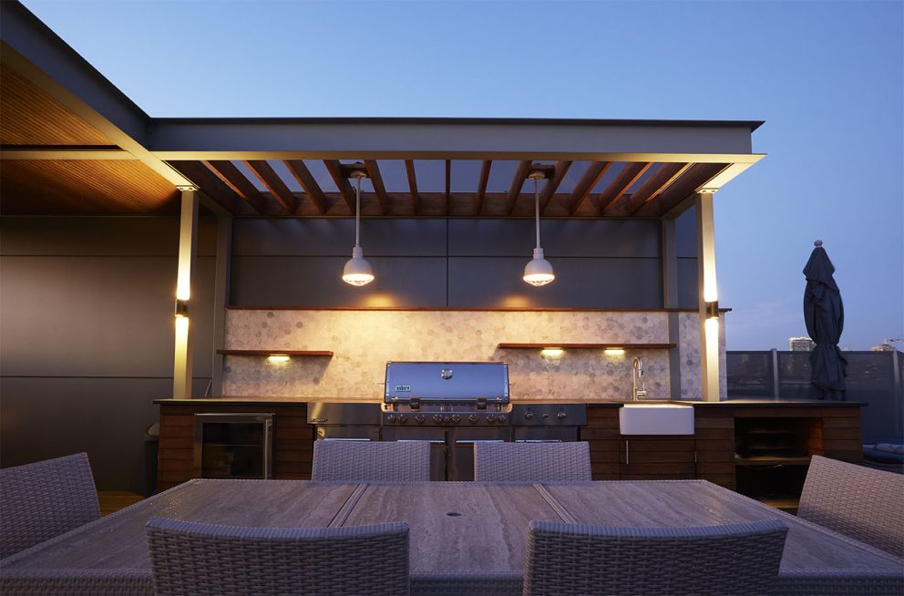 Steel Shade Structure - Chicago Roof Deck + Garden