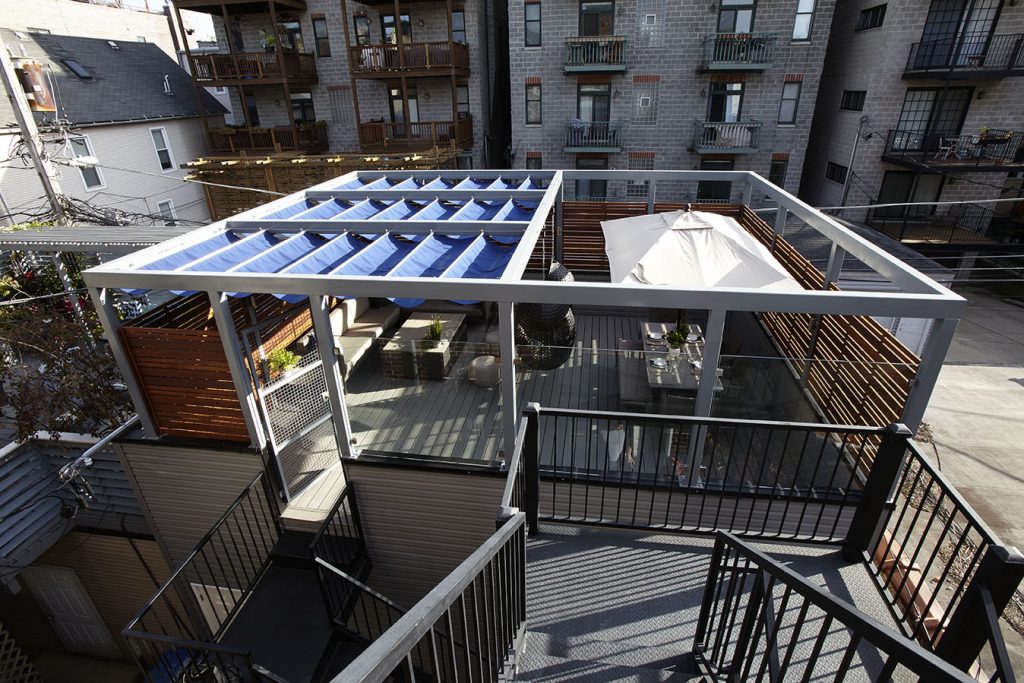 Steel Shade Structure - Chicago Roof Deck + Garden