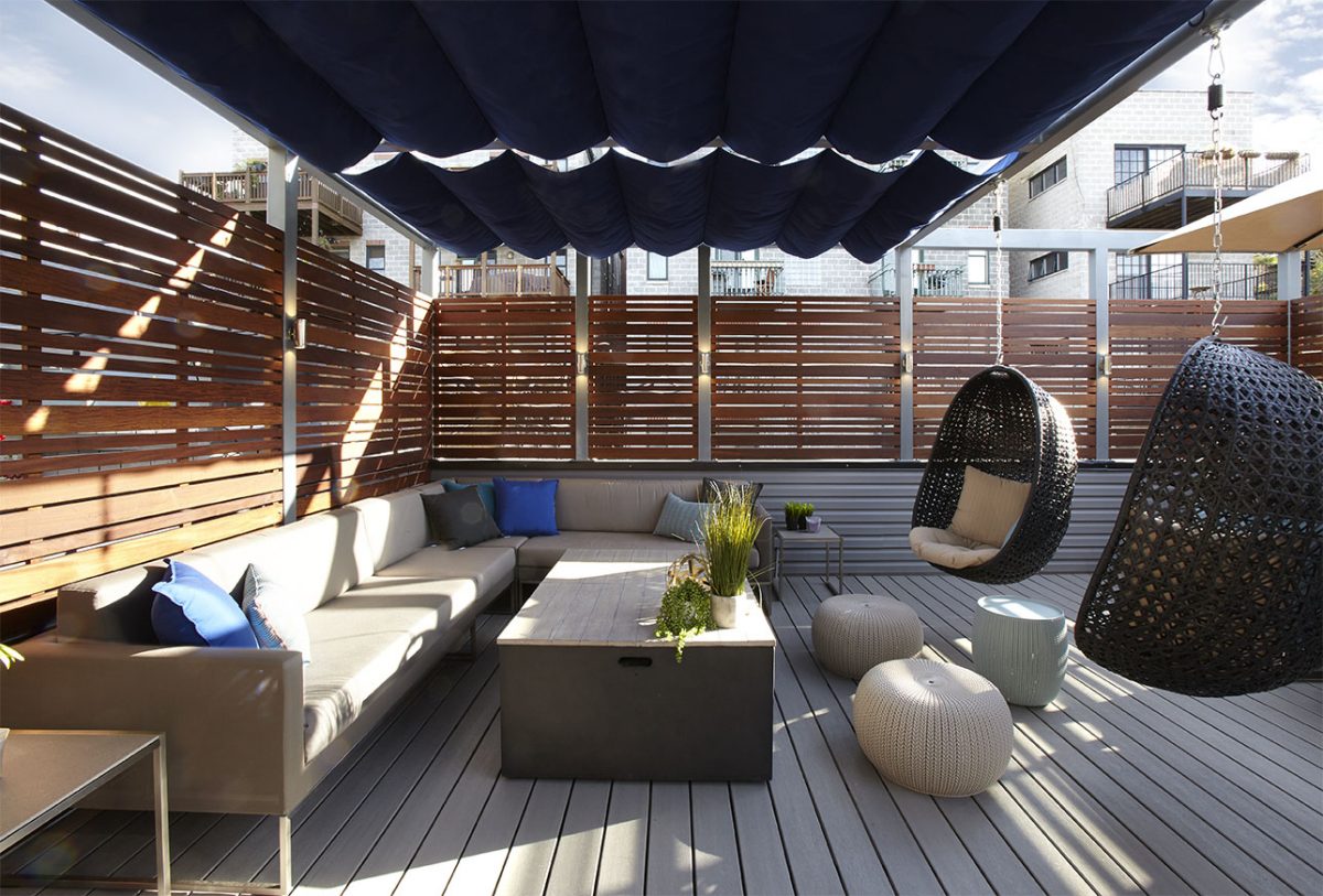 Steel Shade Structure - Chicago Roof Deck + Garden