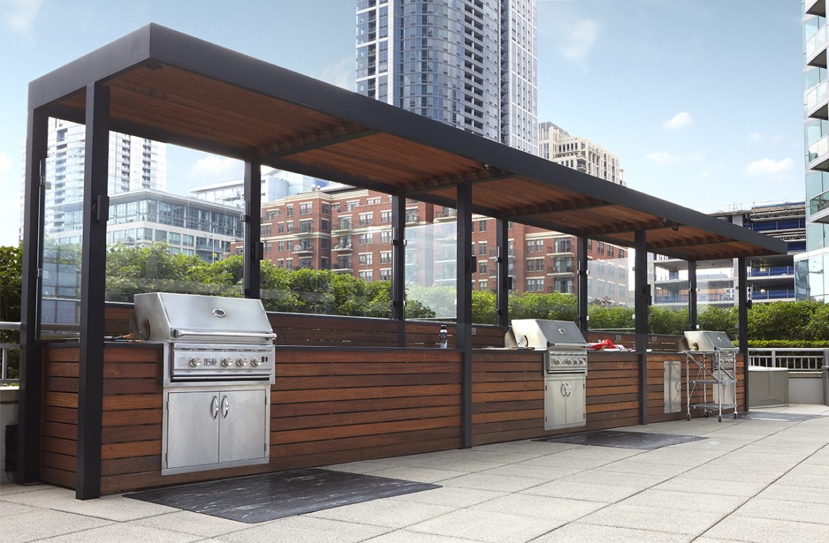 Steel Shade Structure - Chicago Roof Deck + Garden
