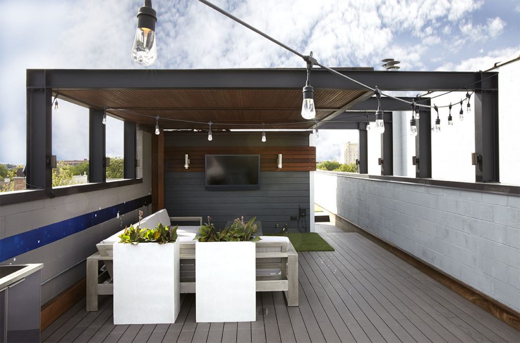 Steel Shade Structure - Chicago Roof Deck + Garden