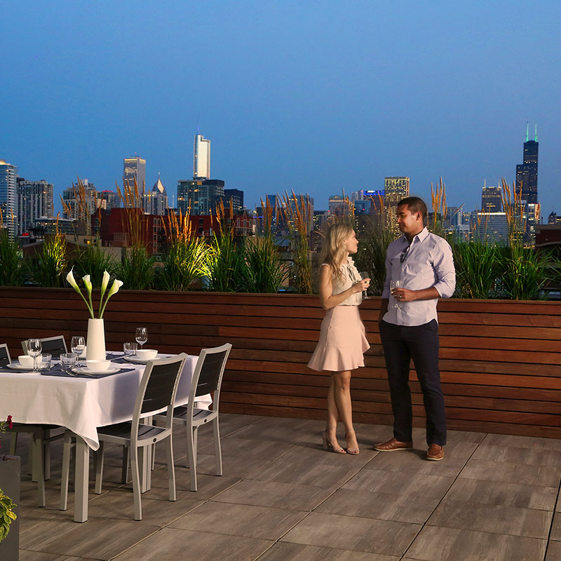 Wood Grain Warmth in Old Town - Chicago Roof Deck + Garden