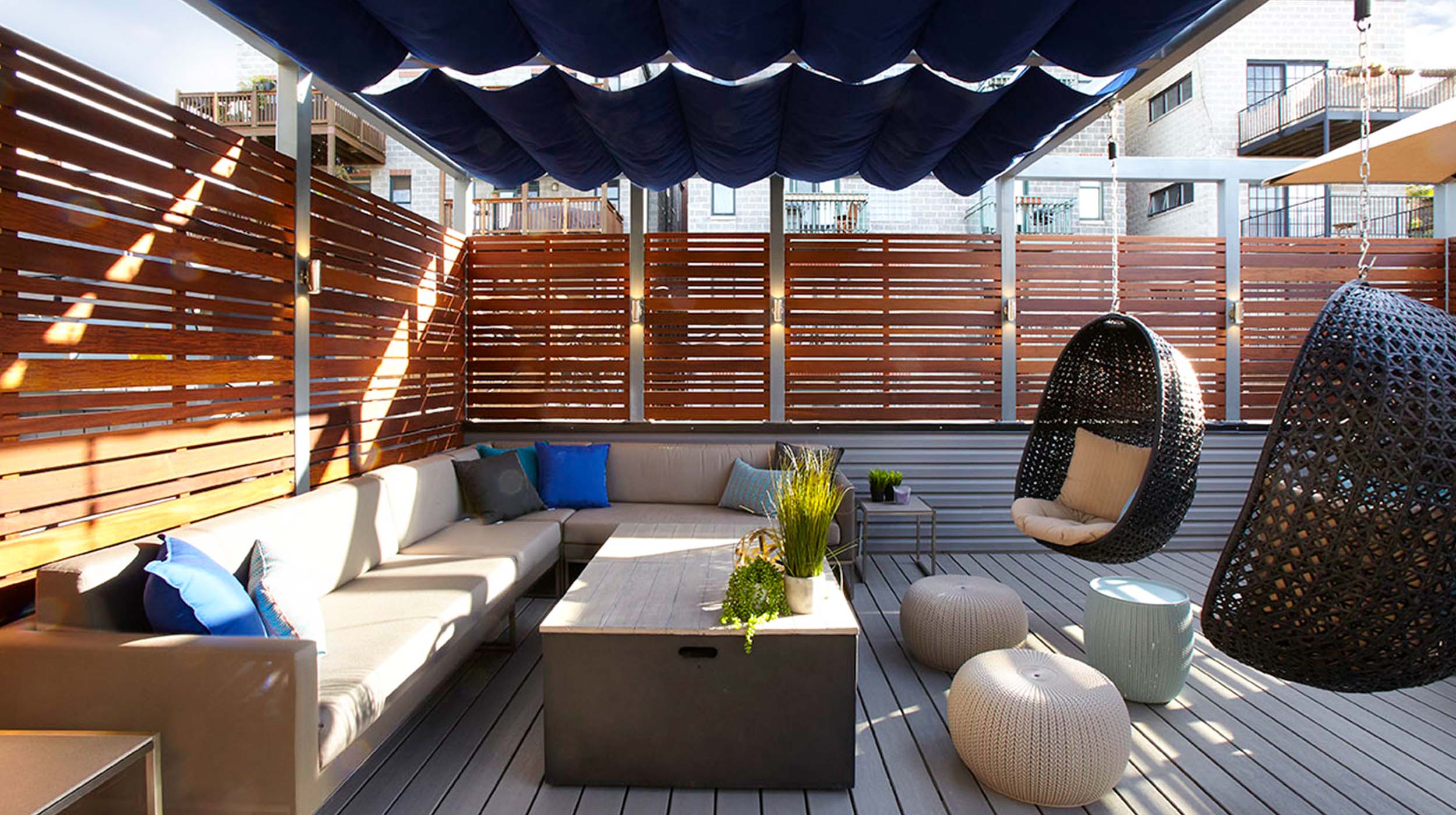 Retractable Shade with Privacy | Projects | Chicago Roof Deck + Garden